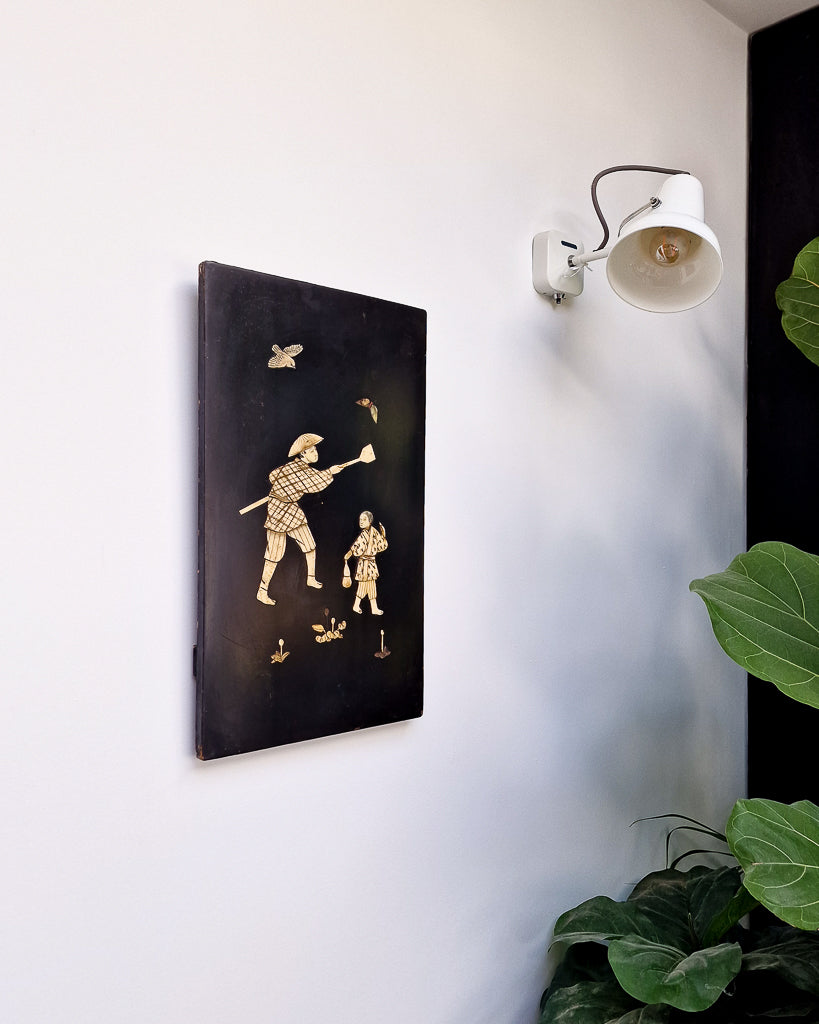 Antique Japanese Shibayama Lacquer Wooden Panel / Wall Art – Gruffertys