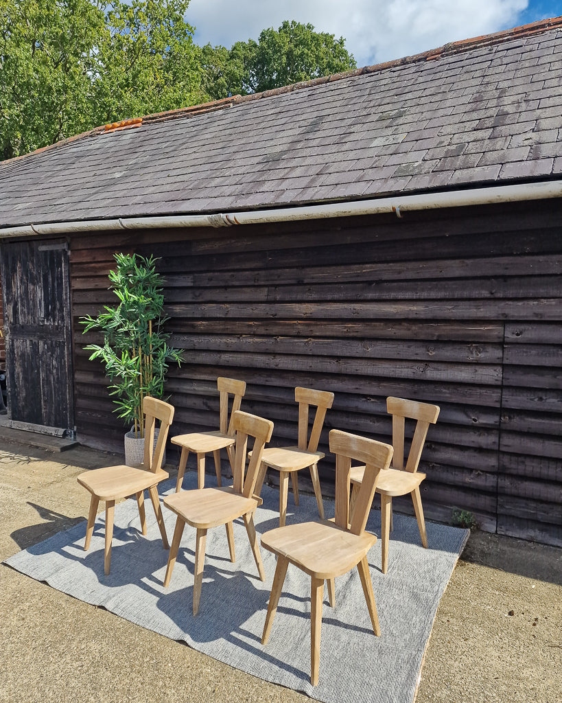 Brutalist Bleached Teak Zydel Dining Chairs (x6) – Gruffertys